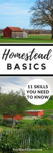 Homesteading Basics: 11 Skills You Need To Know - You Should Grow